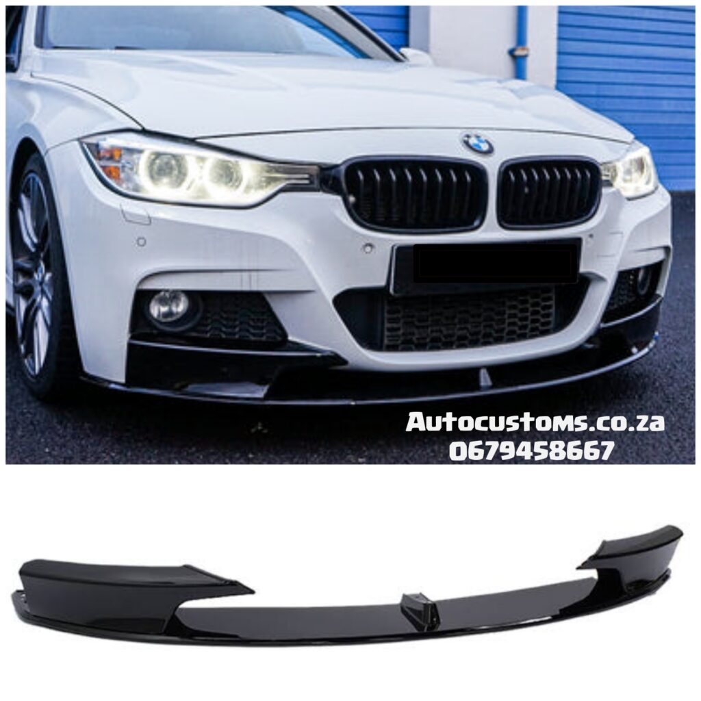 BMW F30 M Sport Front Bumper Lip With Splitters (Gloss Black) - Auto ...