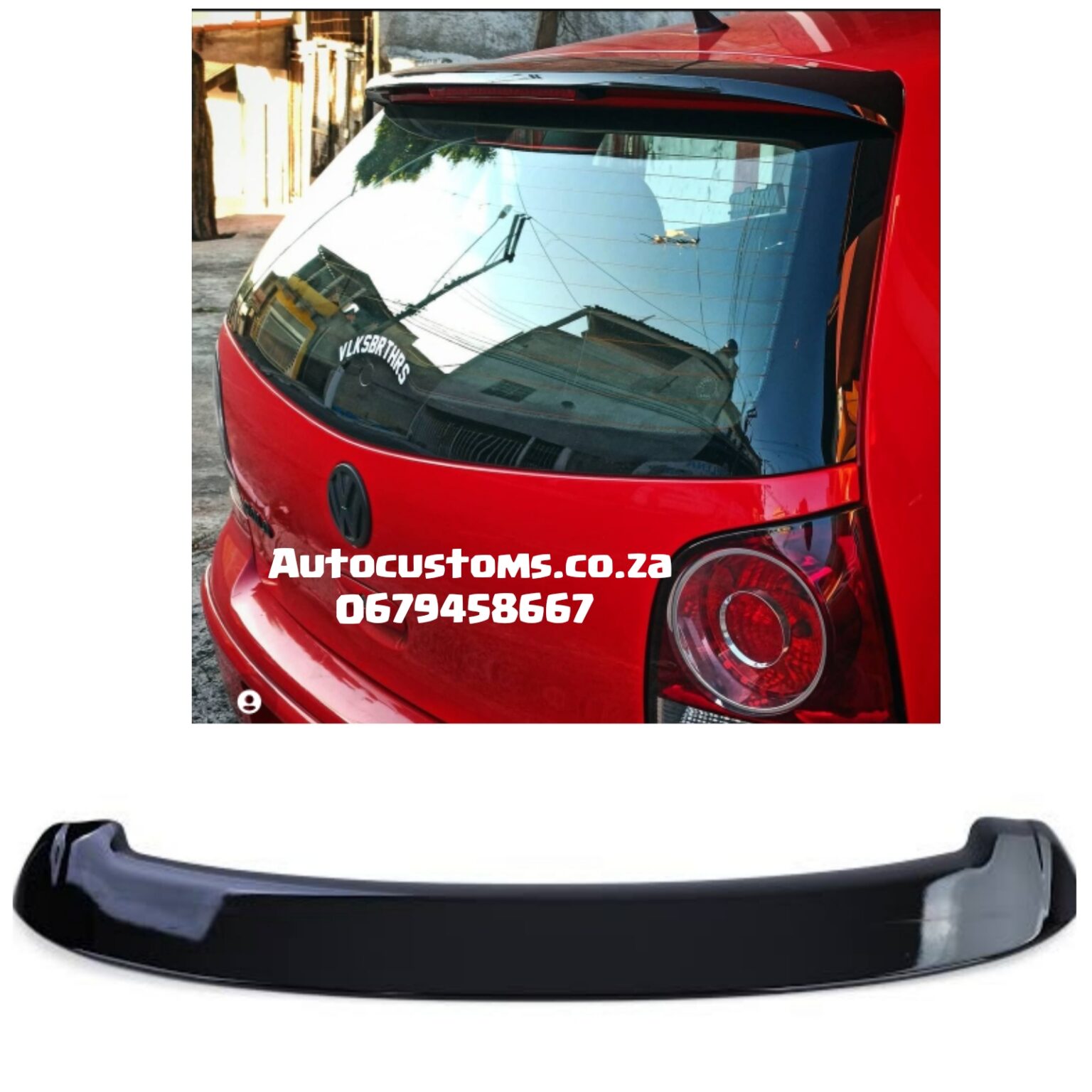 VW Polo 9N3 / Vivo AC Style Rear Spoiler - Auto Customs - Cape Town