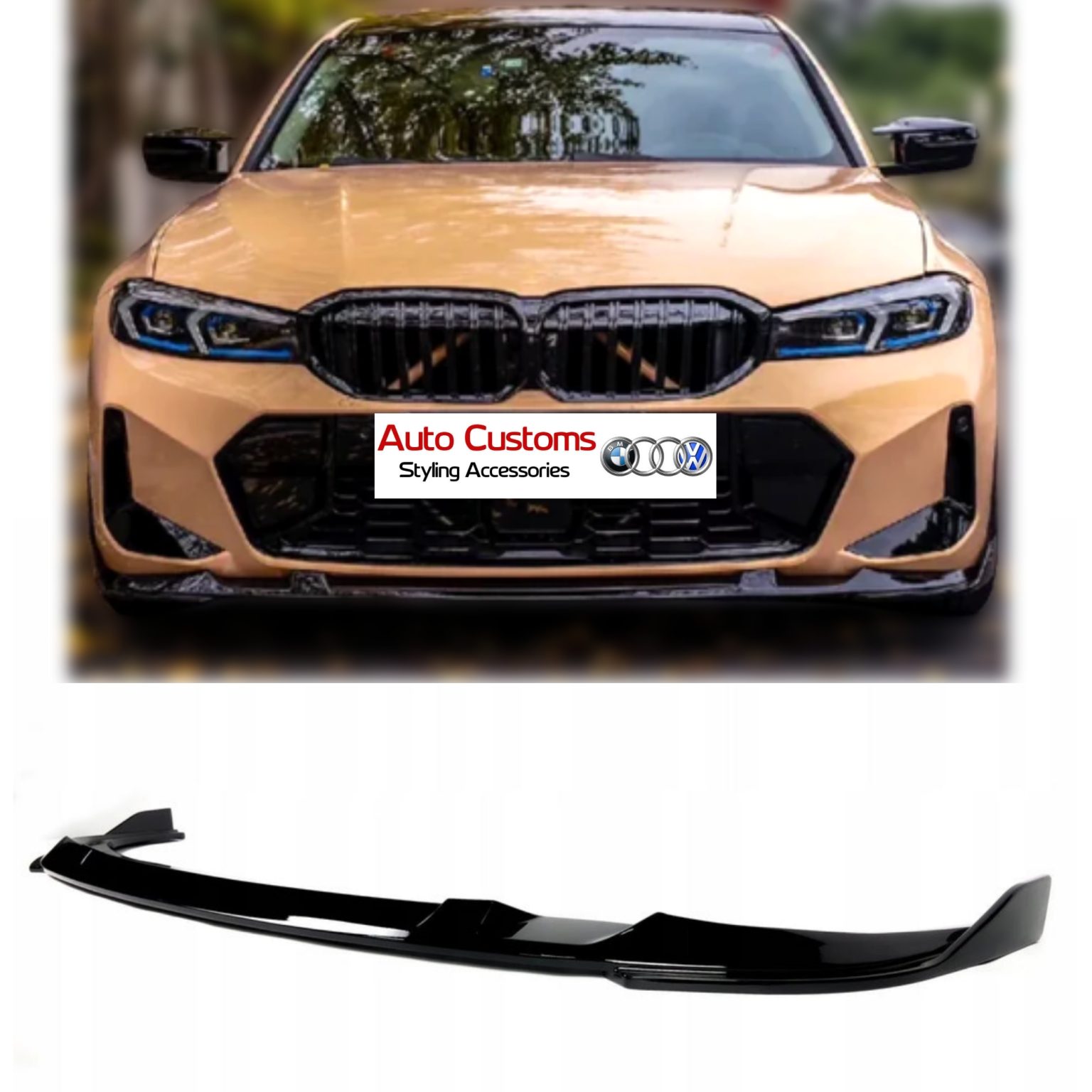 BMW G20 / G21 LCI Facelift 3D Style Gloss Black Front Lip (23-On ...